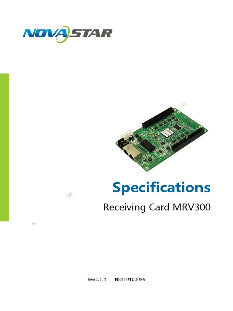MRV300 Receiving Card Specifications | PDF | Digital Technology | Computing