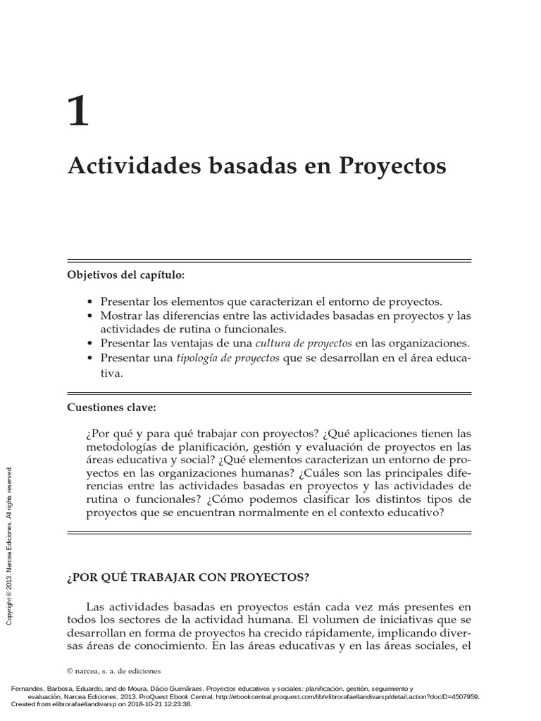 Actividades Basadas en Proyectos PDF | PDF | Evaluación | Planificación