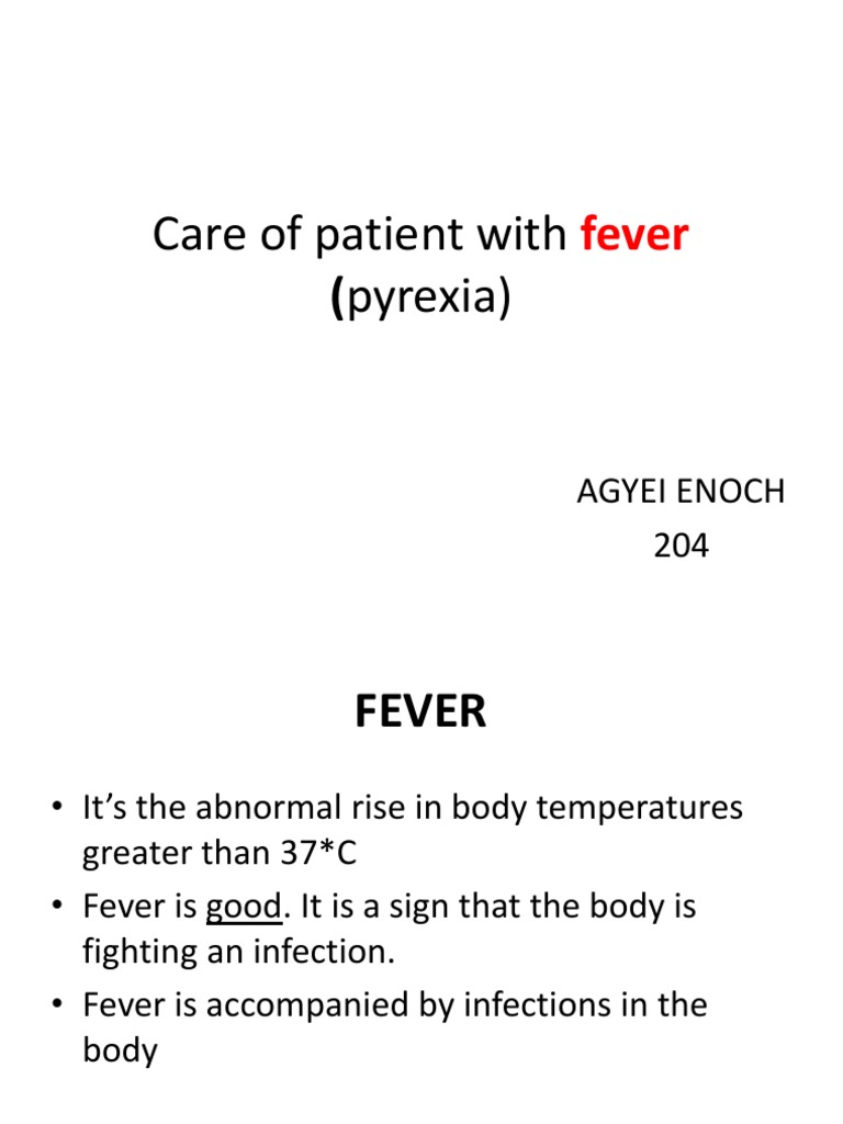 Patient Care Guidelines for Fever | PDF