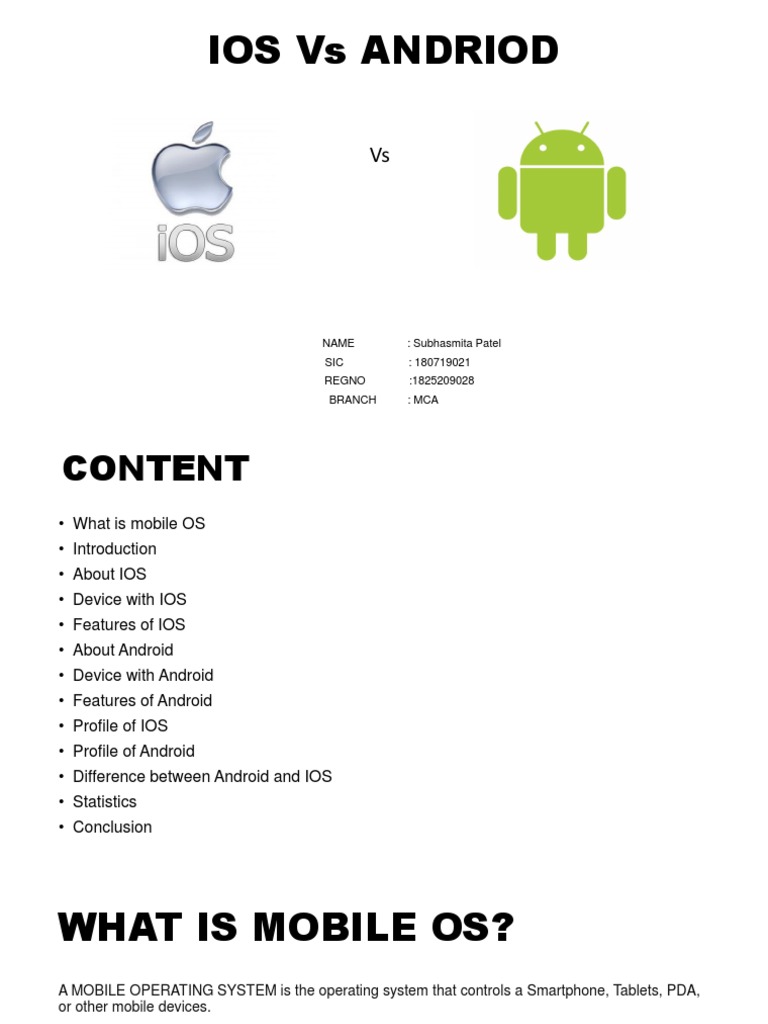 Iso Vs Andriod | PDF | Ios | Android (Operating System)