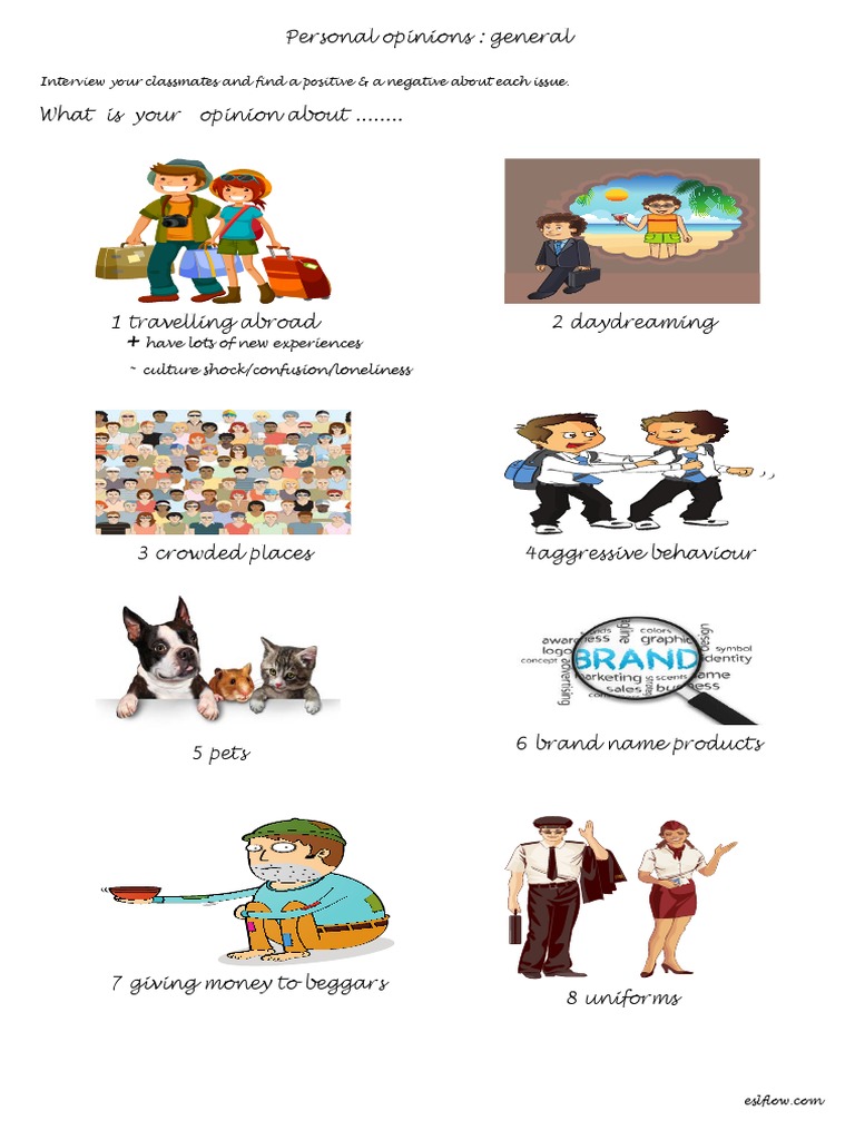 Speaking Activity Opinions Intermediate | PDF | Self-Improvement