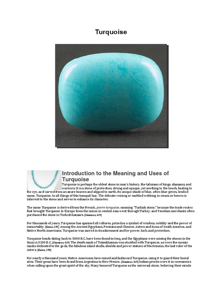 Turquoise: Introduction To The Meaning and Uses of Turquoise | PDF