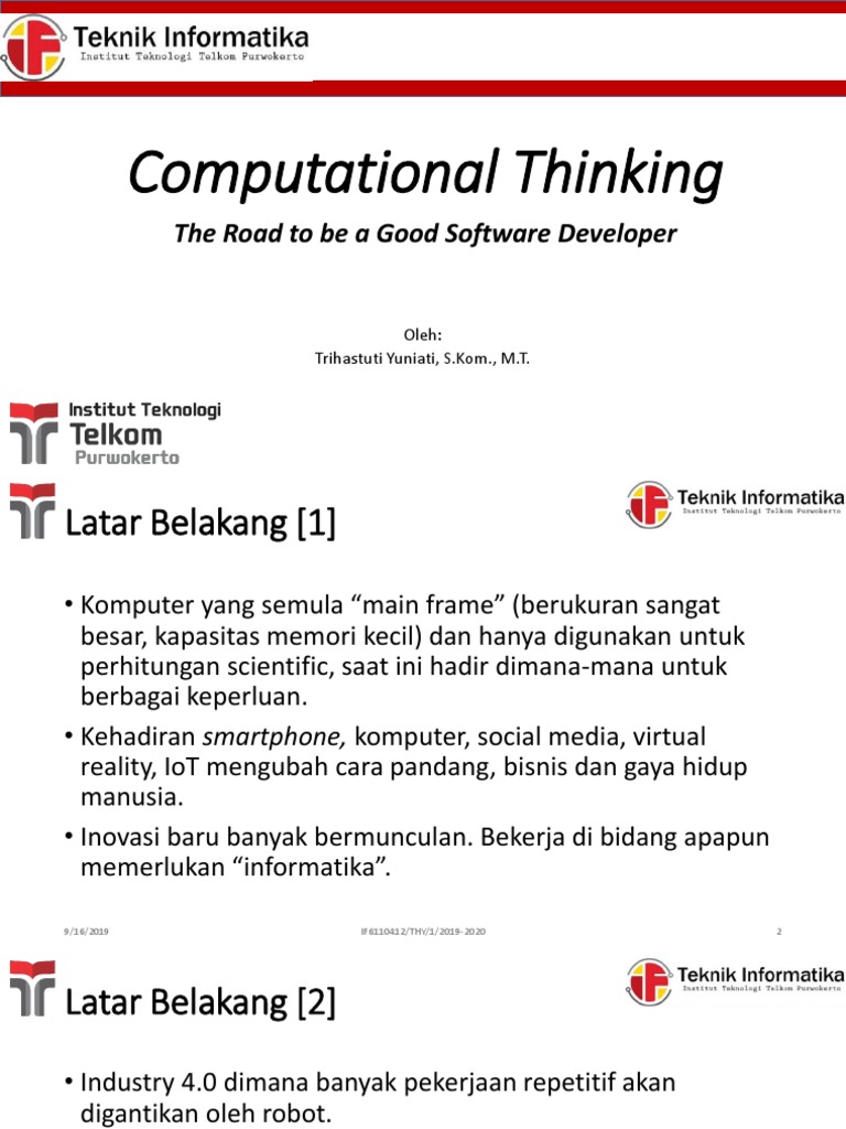 Computational Thinking: The Road to be a Good Software Developer | PDF ...