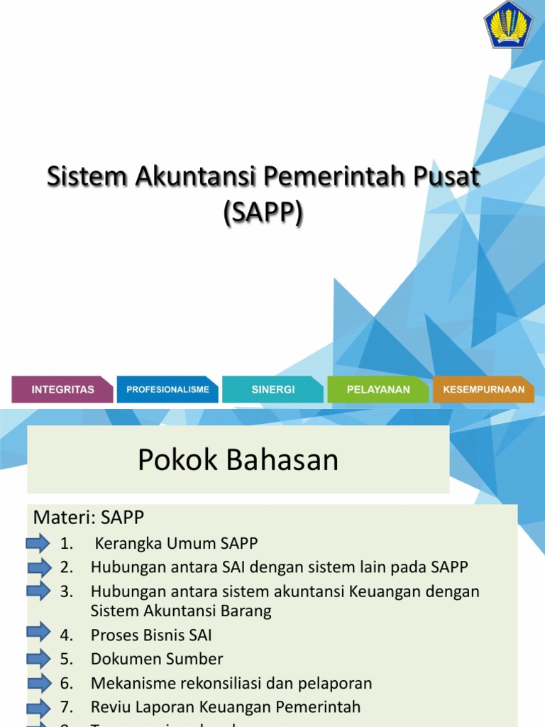 Sistem Akuntansi Pemerintah Pusat SAPP PDF | PDF