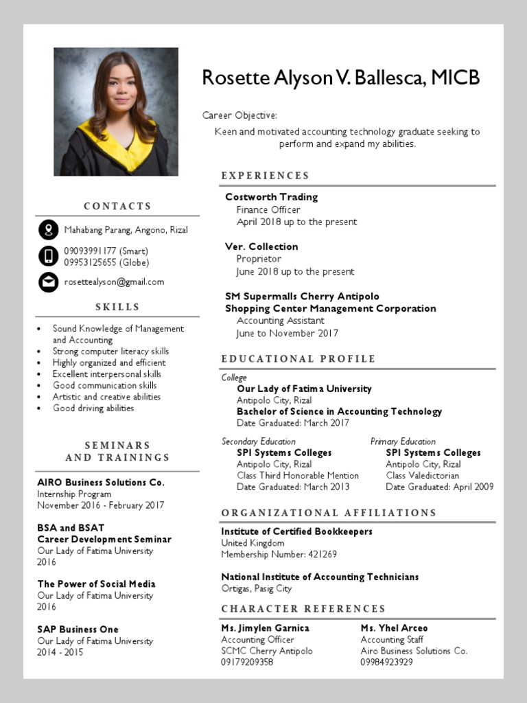 Resume - Rosette Alyson Ballesca | PDF | Learning