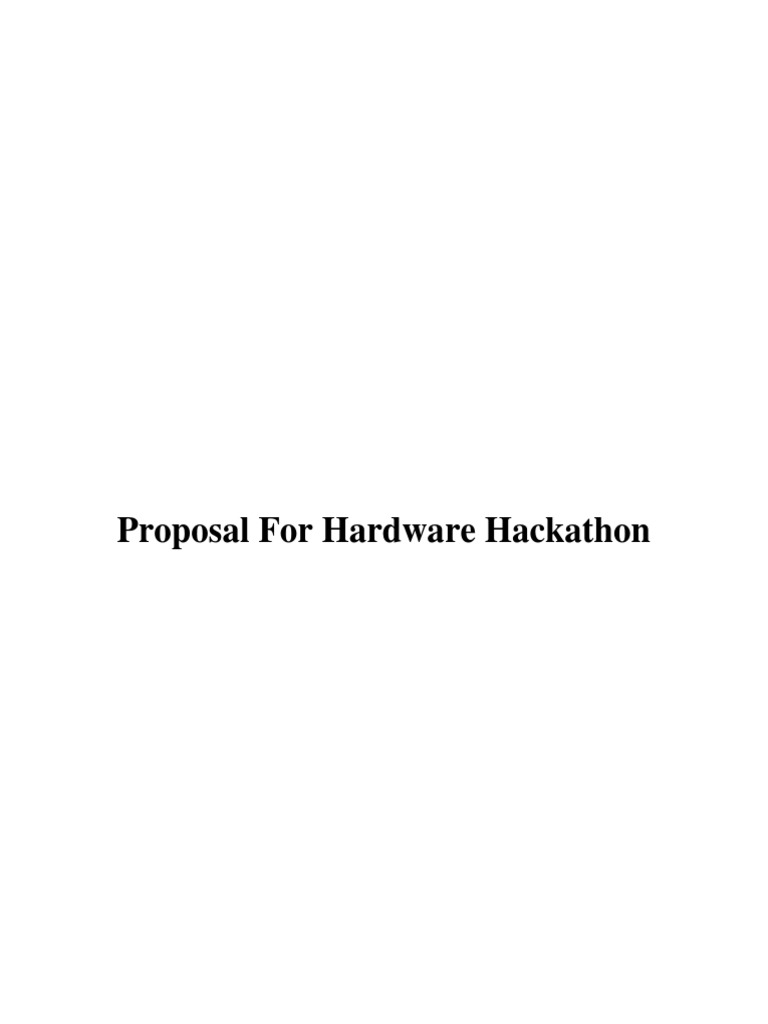 Hardware Hackathon Proposal | PDF | Electronic Circuits | Electromagnetism
