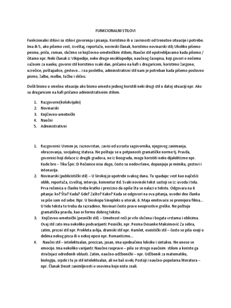 Funkcionalni Stilovi | PDF