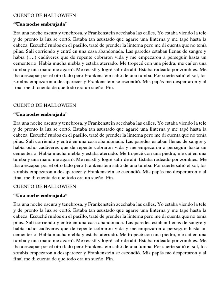 Cuento de Halloween: Una Noche Embrujada | PDF | Zombis
