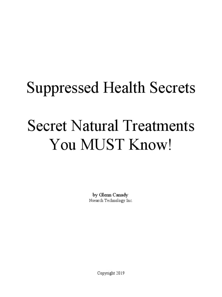 Suppressed Health Secrets | PDF | Drinking Water | Food And Drug ...