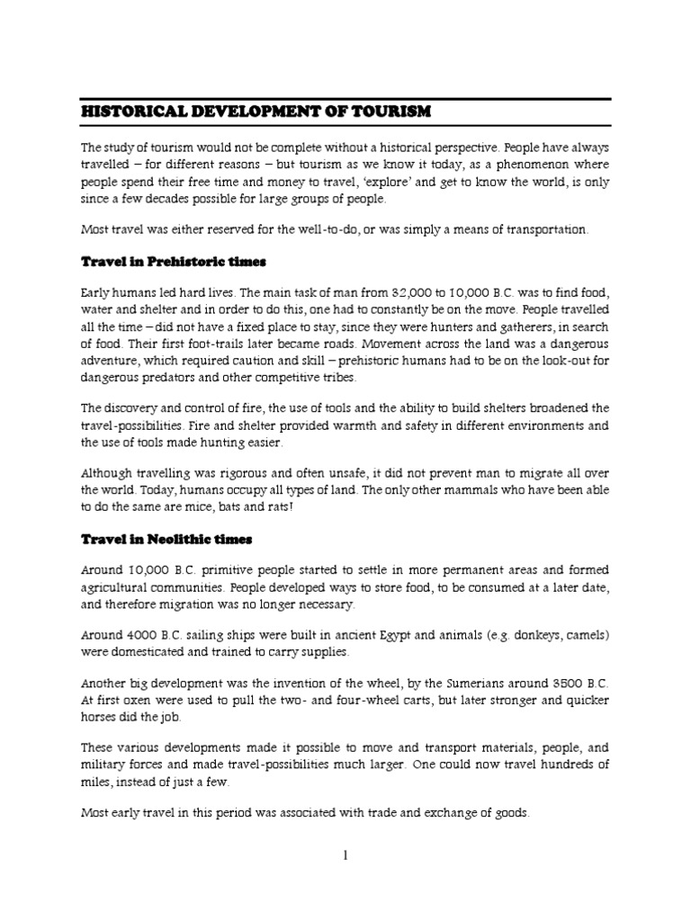 Historical Development of Tourism | PDF | Tourism | Roman Empire