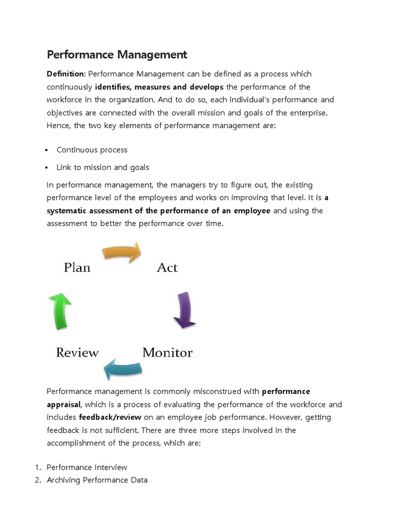 Performance Management: Definition: Performance Management Can Be ...