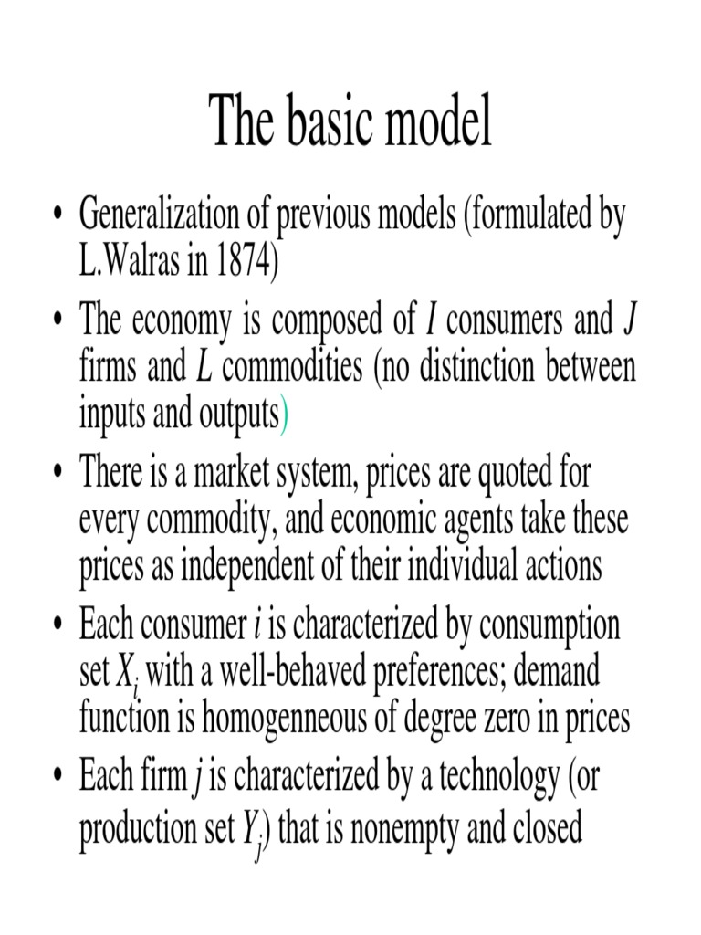 The Basic Model | PDF | General Equilibrium Theory | Pareto Efficiency