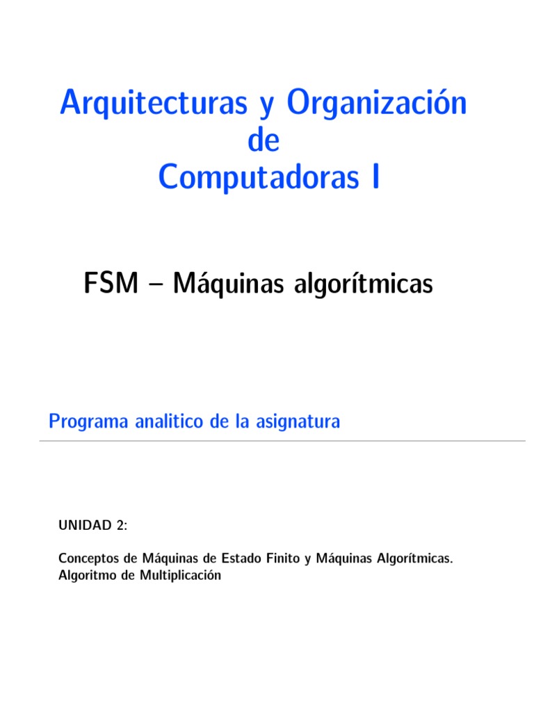 Clase FSM Maquinas Algoritmicas | PDF | Algoritmos | Hardware de la computadora