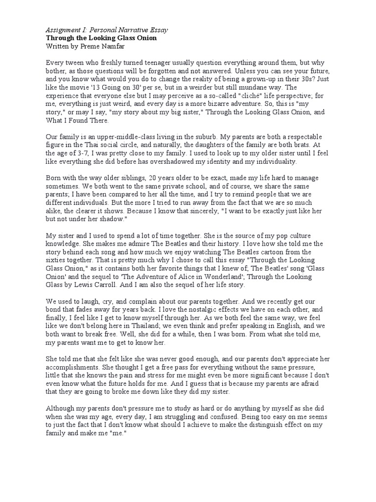 Personal Narrative Essay | PDF