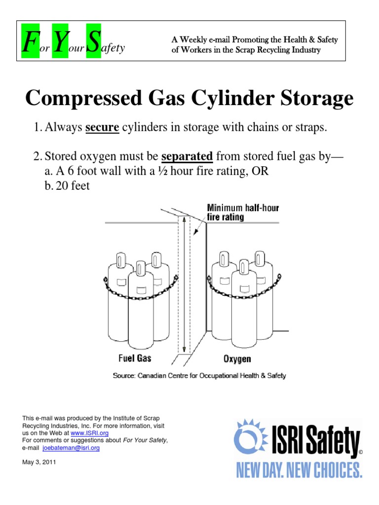 Safe Storage of Compressed Gas Cylinders | PDF | Science & Mathematics ...