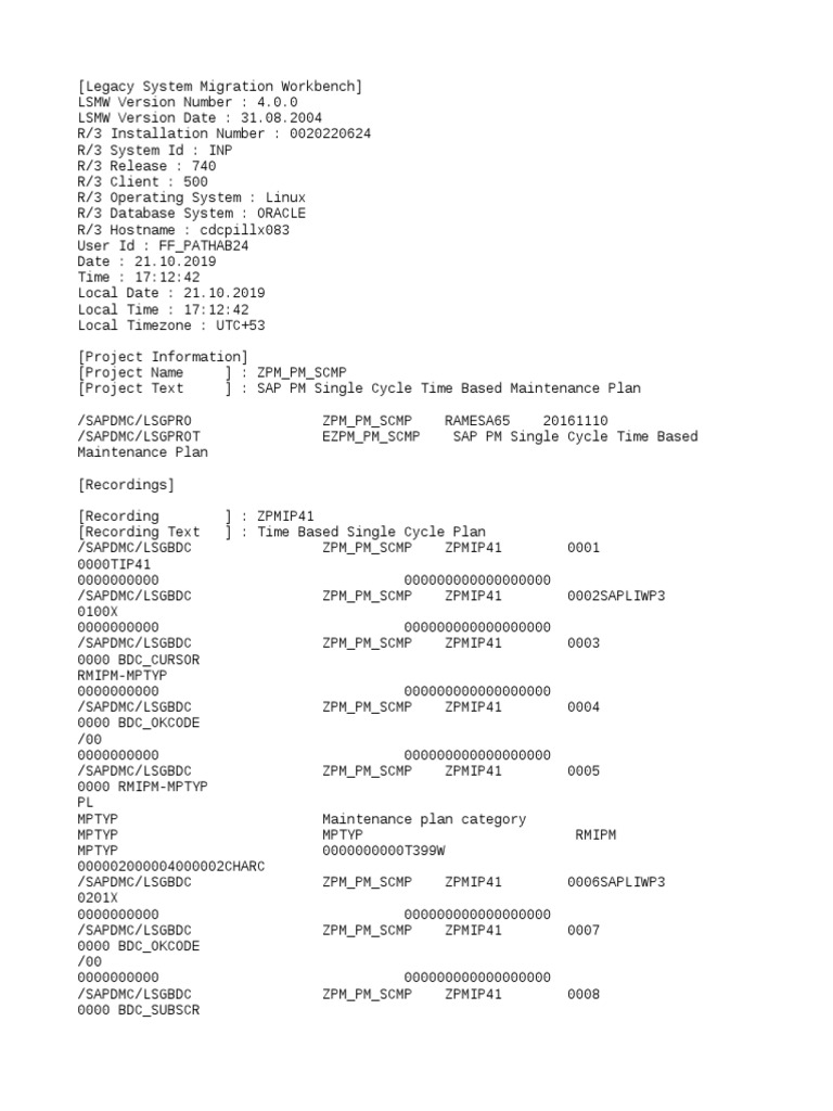 LSMW Inp ZPM PM SCMP | PDF | Operating System Families | Computer ...