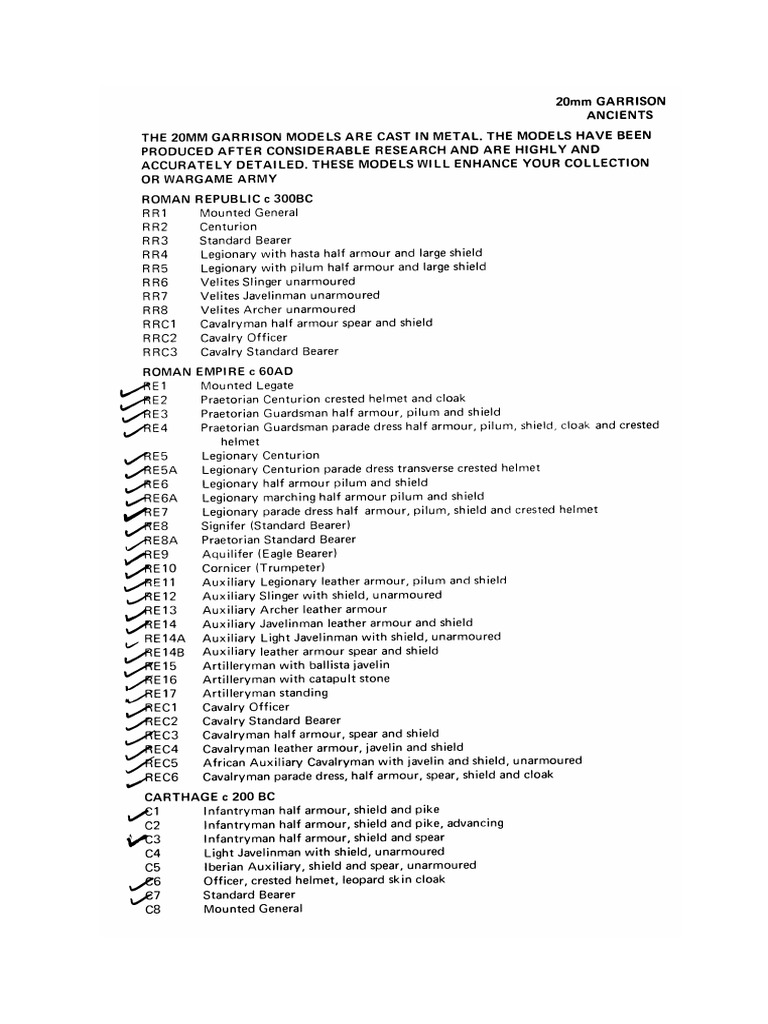 Garrison 20mm Catalogue PDF | PDF