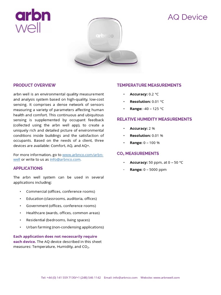 Indoor Air Quality Sensor | PDF | Sensor | Humidity