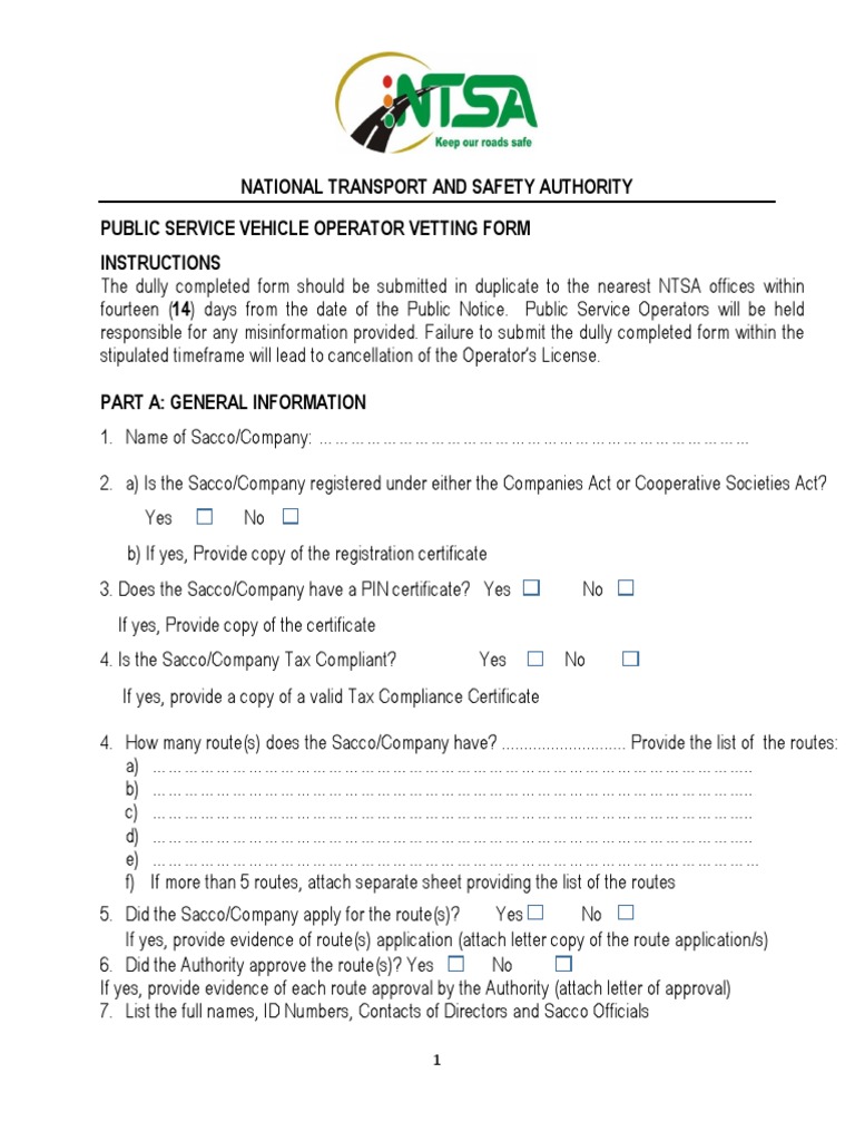 PSV Operator Vetting Form | PDF | Regulatory Compliance | Government