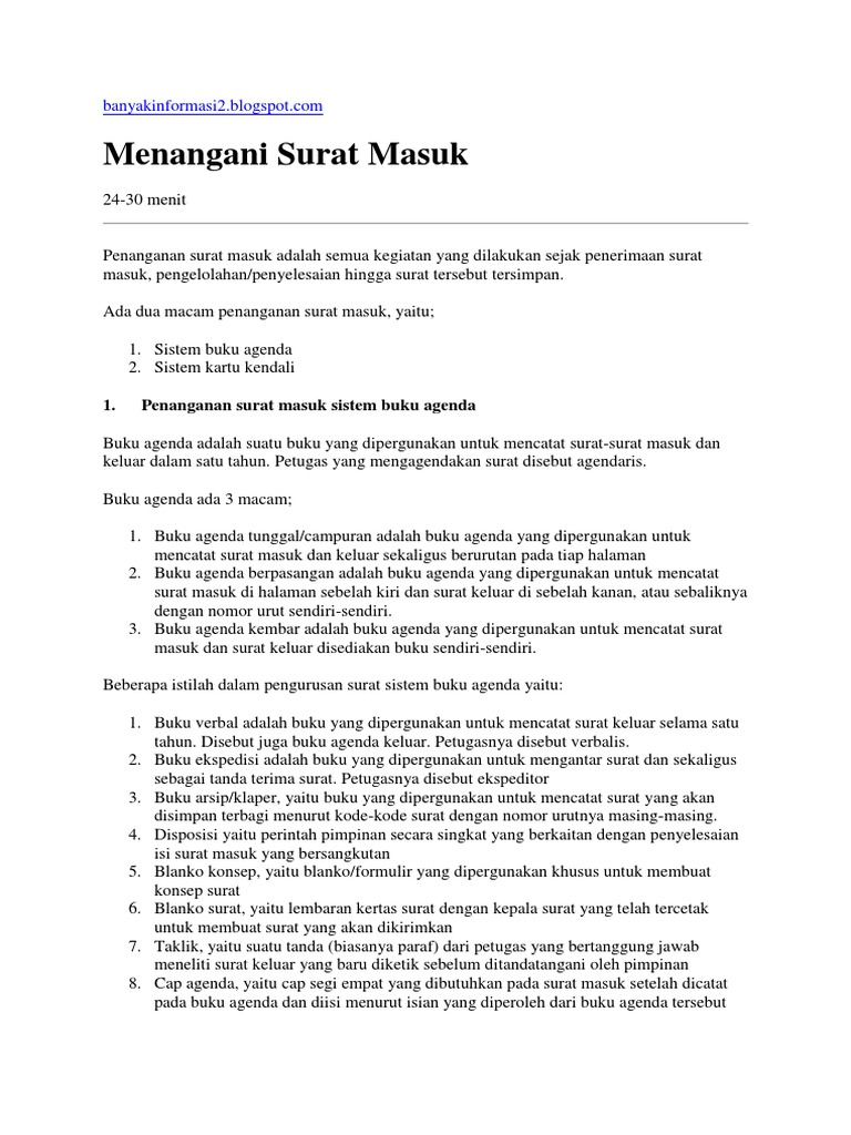 Surat Masuk | PDF