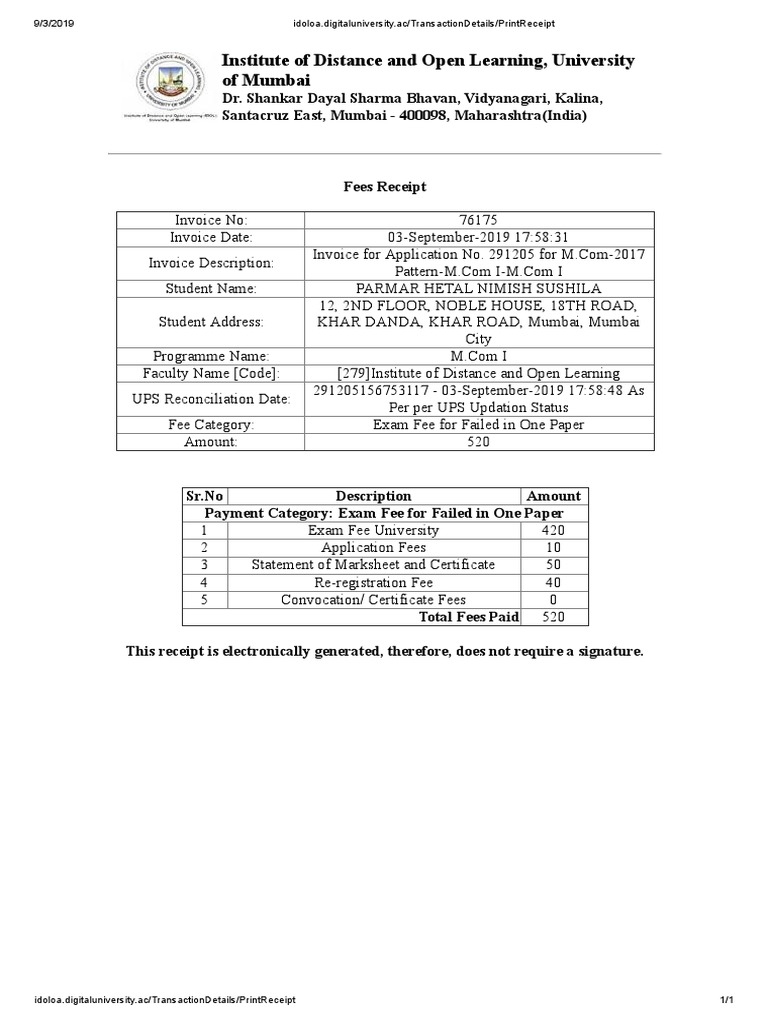 Institute of Distance and Open Learning, University of Mumbai | PDF ...