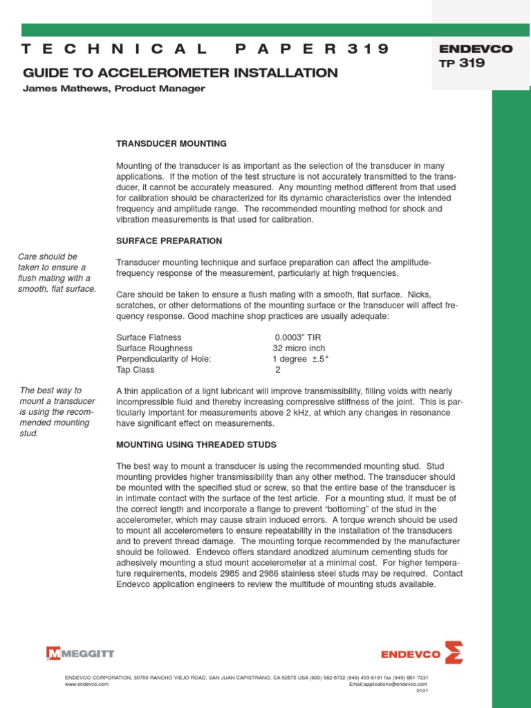 Guide To Accelerometer Installation | PDF | Adhesive | Materials