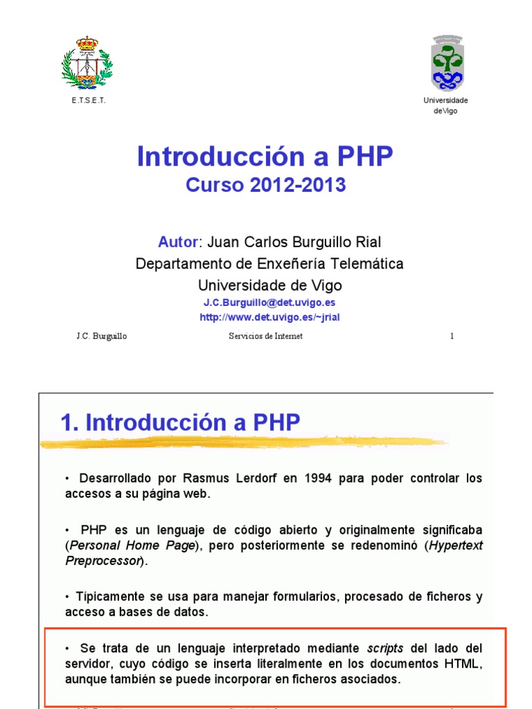 Introduccion A PHP | PDF | Php | Servidor web Introduccion A PHP | PDF | Php | Servidor web