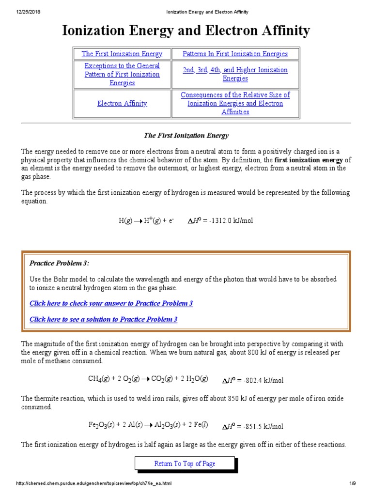 Ionization Energy and Electron Affinity | PDF | Ion | Periodic Table