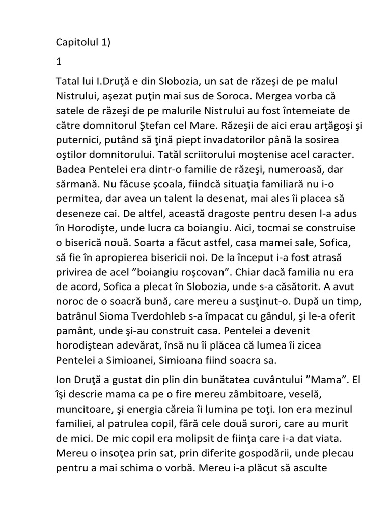 Rezumat Horodiste de Ion Druta | PDF