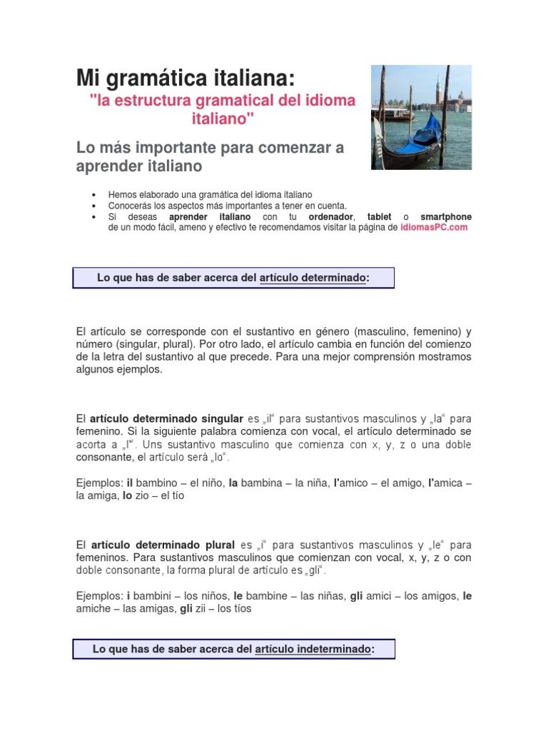 Gramatica Italiana | PDF | Verbo | Sustantivo