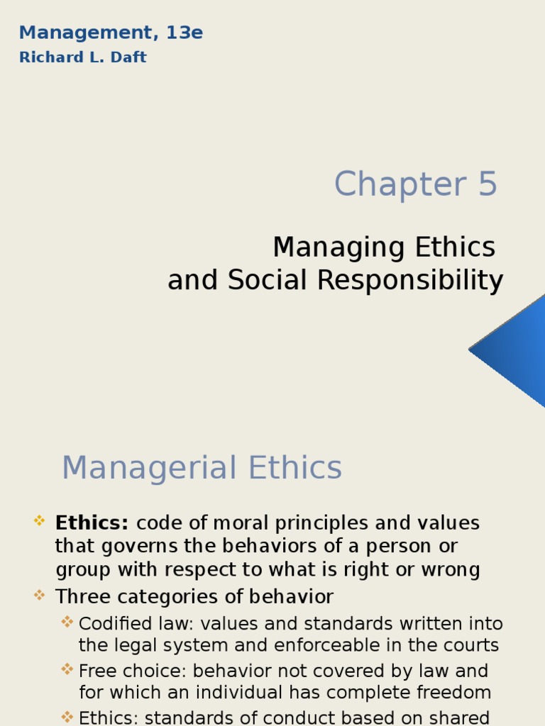 Managing Ethics and Social Responsibility: Management, 13e | PDF ...