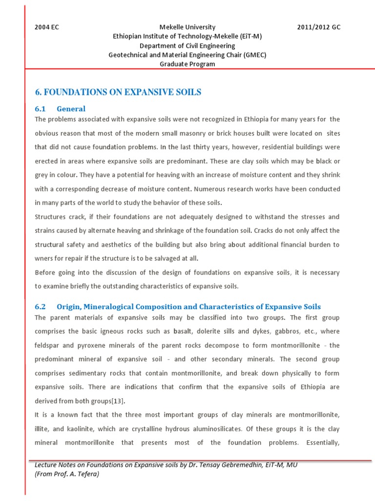 Foundations On Expansive Soils | PDF | Deep Foundation | Soil