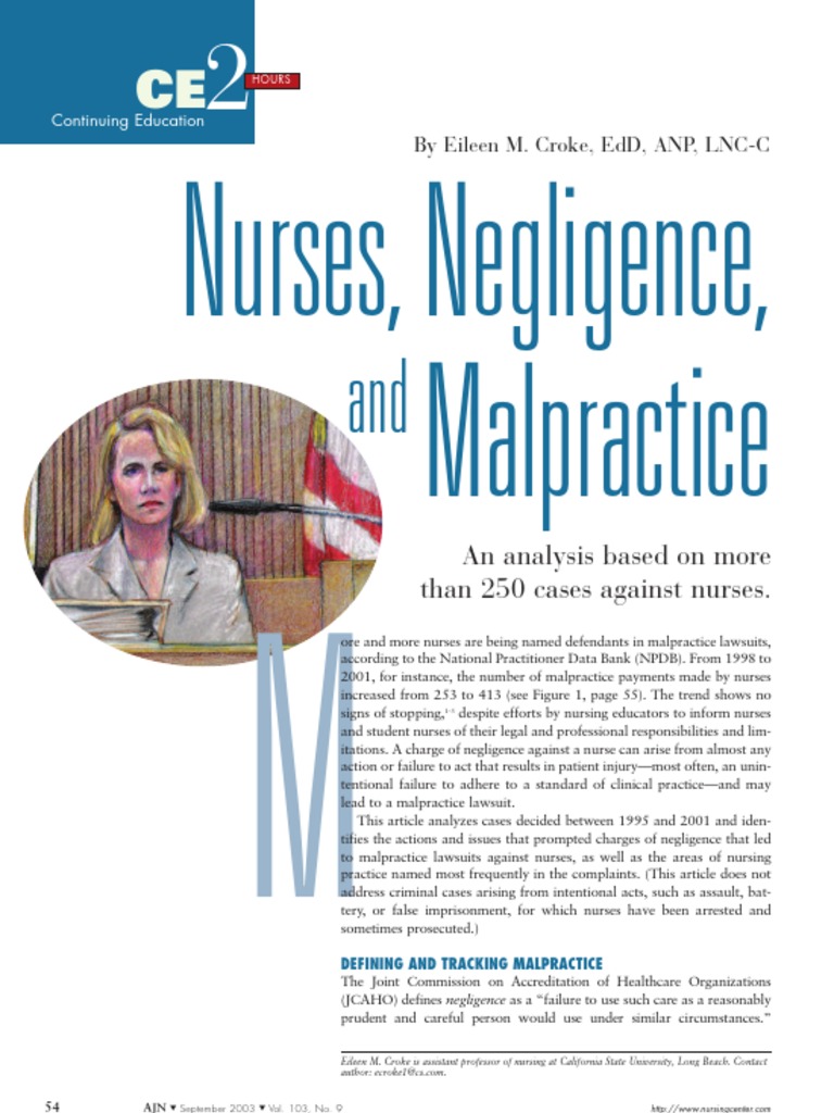 Nurses, Negligence, Malpractice: An Analysis Based On More Than 250 ...