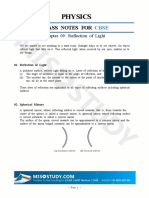 Class 10 Light Reflection Notes | PDF | Reflection (Physics) | Mirror