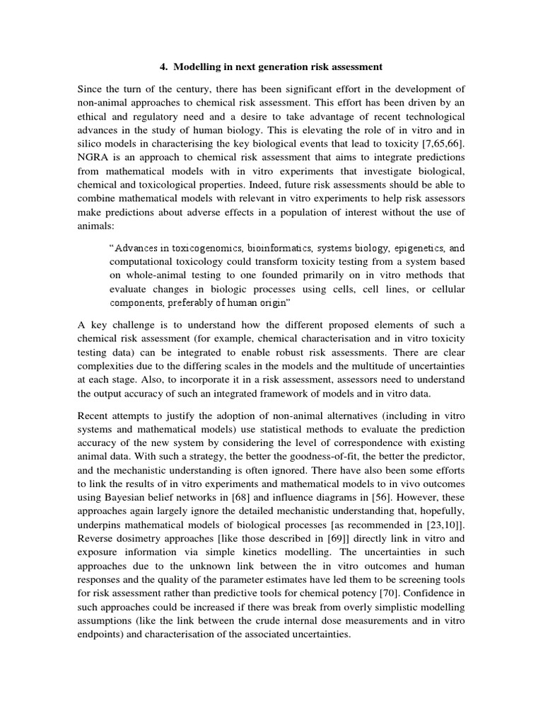 Modelling in next generation risk assessment | PDF | In Vitro ...