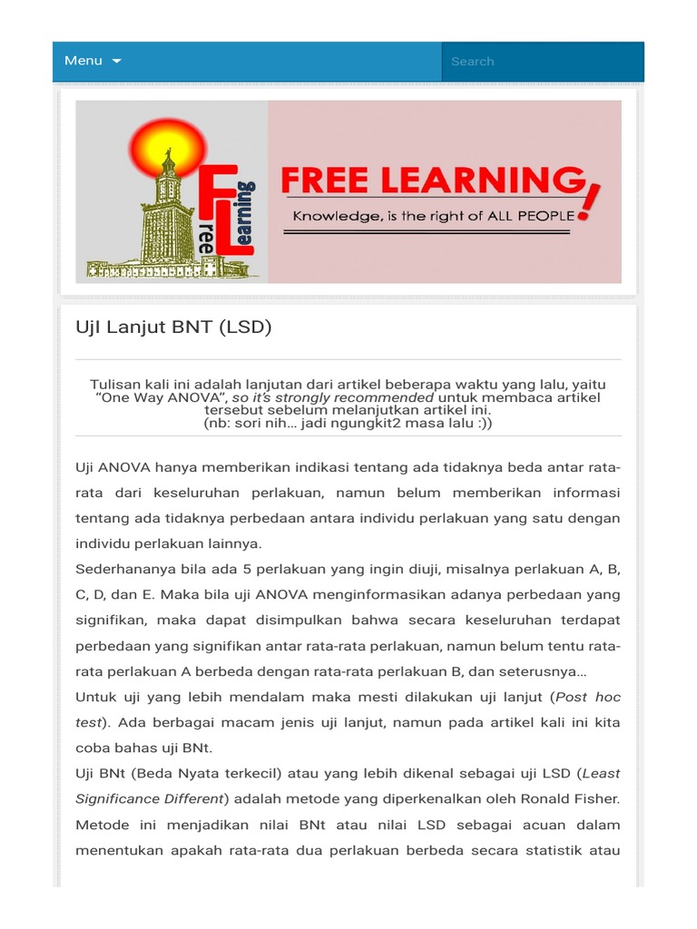 UjI Lanjut BNT (LSD) Free Learning | PDF