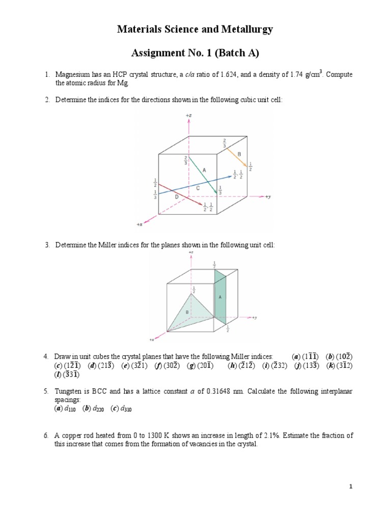 HCP Crystal Structure and Miller Indices | PDF | Deformation ...