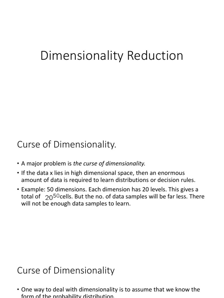 Dimensionality Reduction | PDF | Factor Analysis | Principal Component ...
