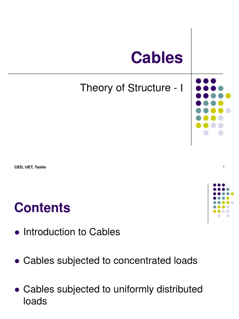 Cables: Theory of Structure - I | PDF | Mathematical Objects | Teaching ...