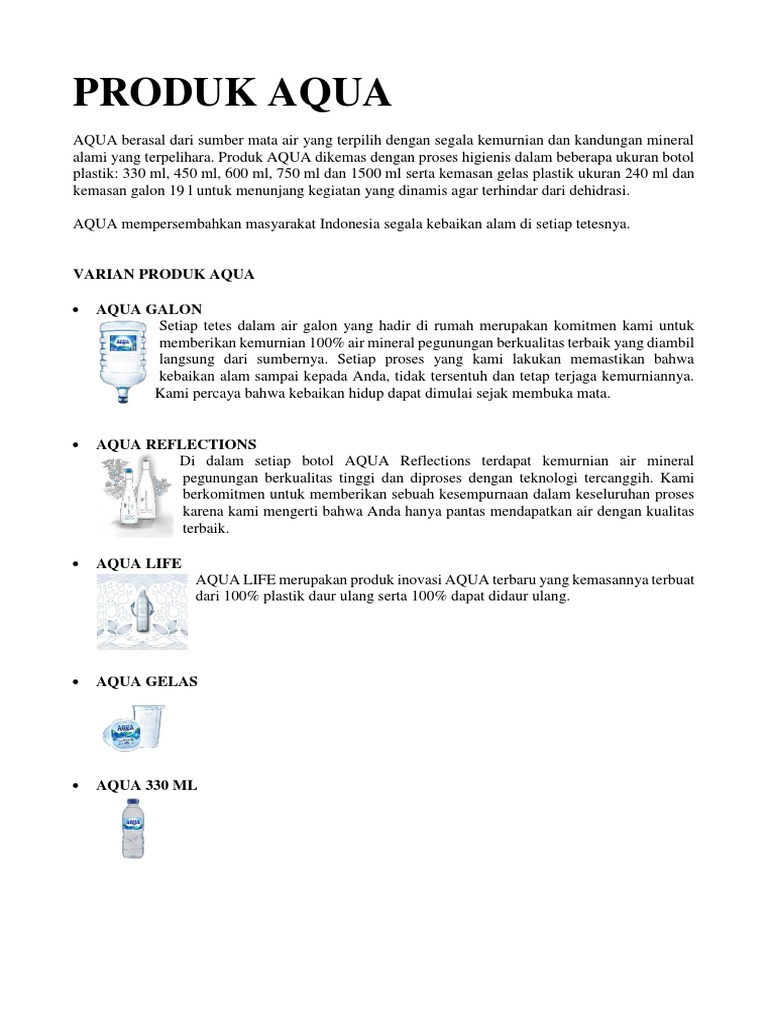 Produk Aqua | PDF