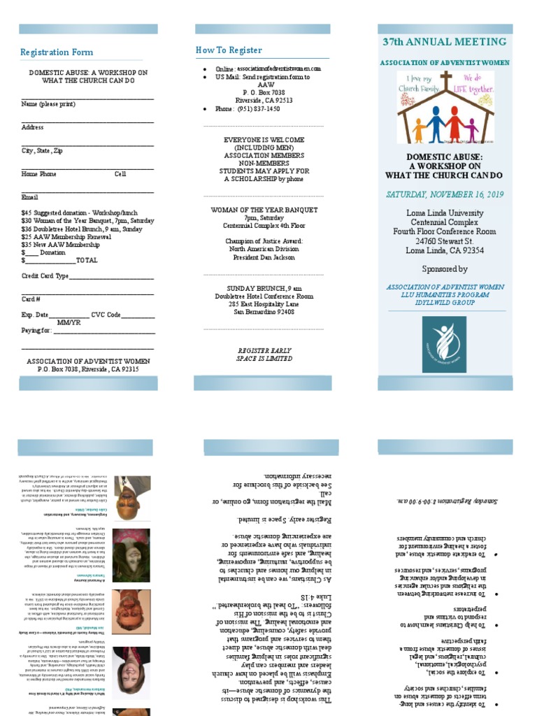 Association of Adventist Women Registration Form | PDF | Psychotherapy ...
