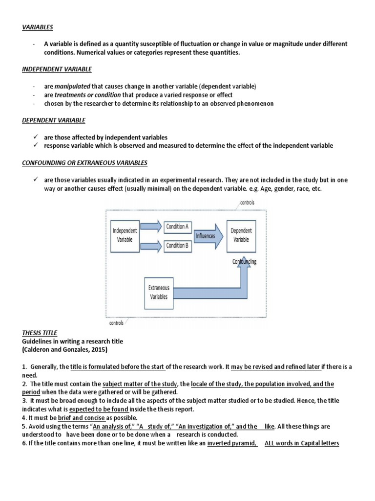 Research Title Handouts + Variables | PDF | Dependent And Independent Variables | Confounding