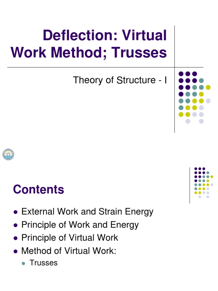 Deflection: Virtual Work Method Trusses: Theory of Structure - I | PDF | Continuum Mechanics ...