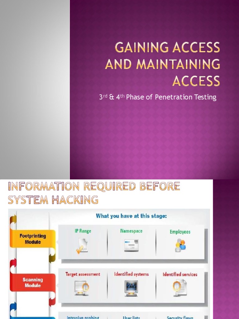 Gaining and Maintaining Access | PDF | Password | Malware
