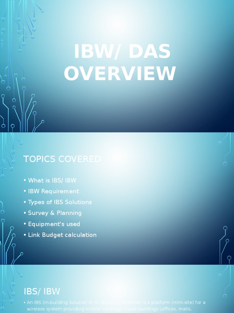 IBW Overview | PDF | Radio | Cellular Network