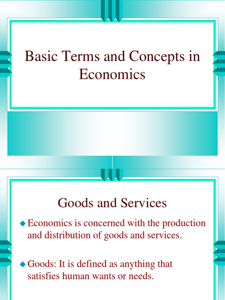 Basic Terms and Concepts in Economics | PDF | Value (Economics) | Goods