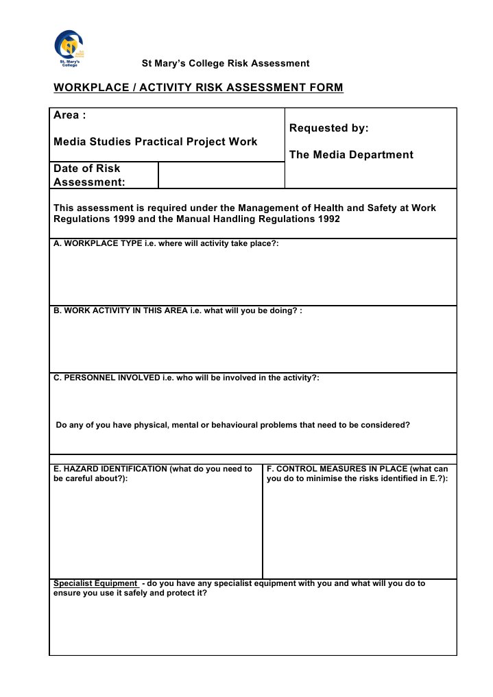 Risk Assessment Form-5 | PDF
