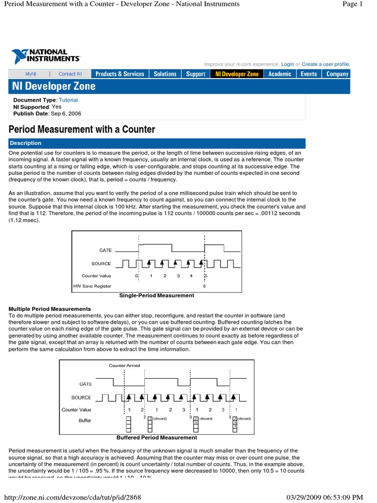 Period Measurement With A Counter: Tutorial | PDF | Frequency | Uncertainty