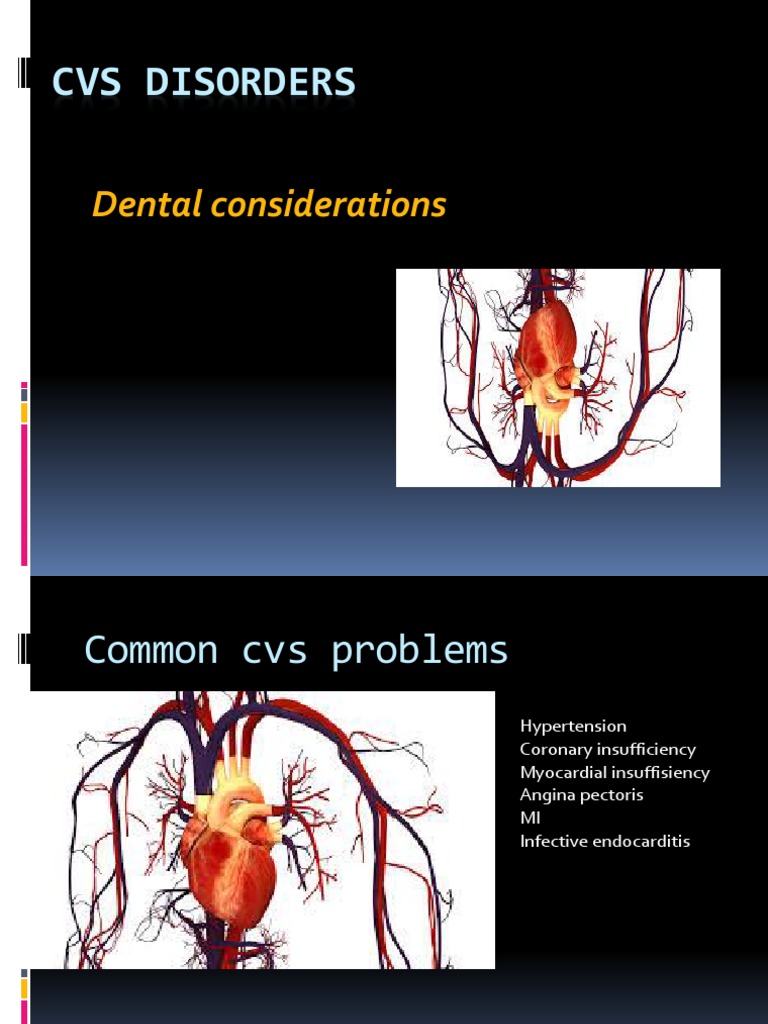 CVS Dental Considerations | PDF | Hypertension | Angiology