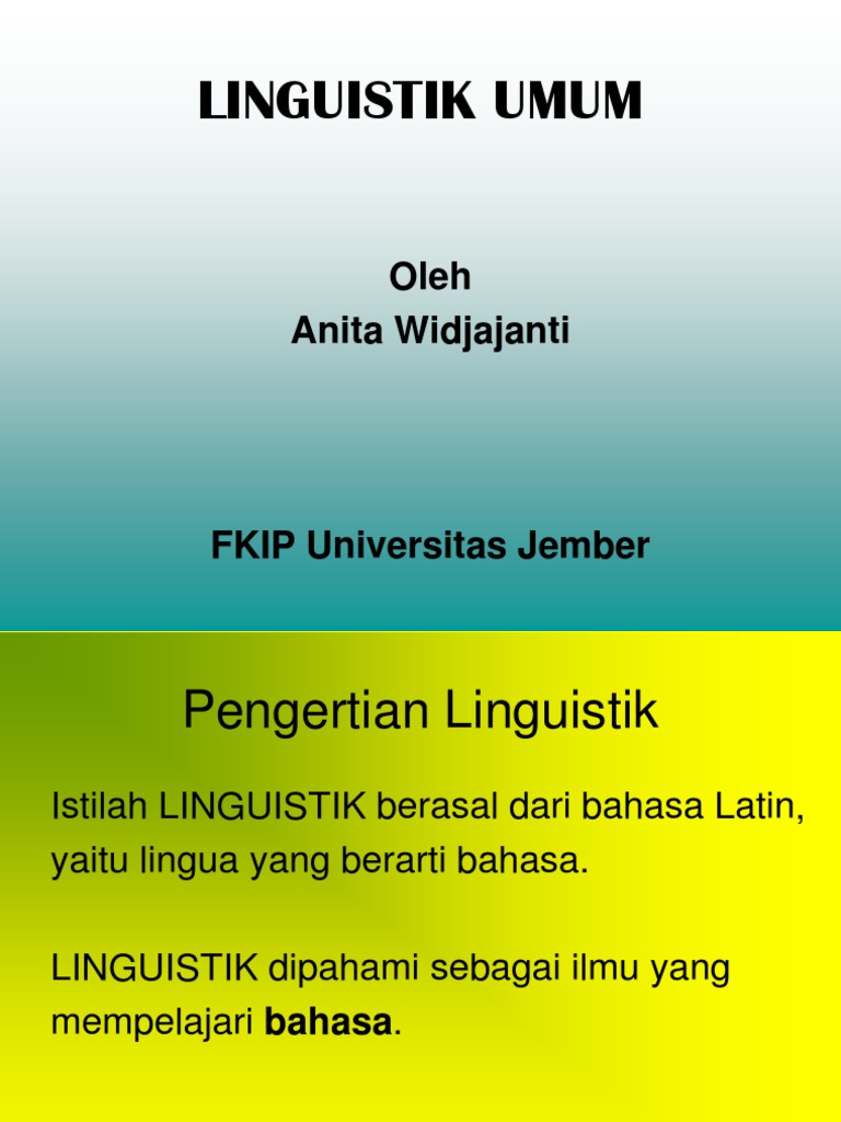 Linguistik Umum | PDF